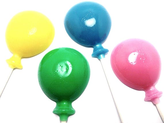 12 LARGE OPAQUE BALLOON lollipops - Baby Shower Party, Up and Away ...