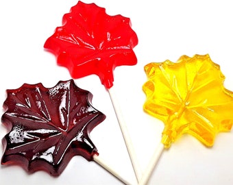 12 MAPLE LEAF LOLLIPOPS Fall Party Favors | Etsy