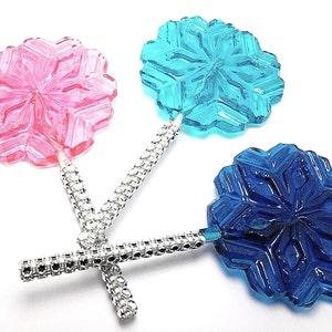 12 LARGE SNOWFLAKE LOLLIPOPS With Bling Sticks - Frozen Princess Party ...