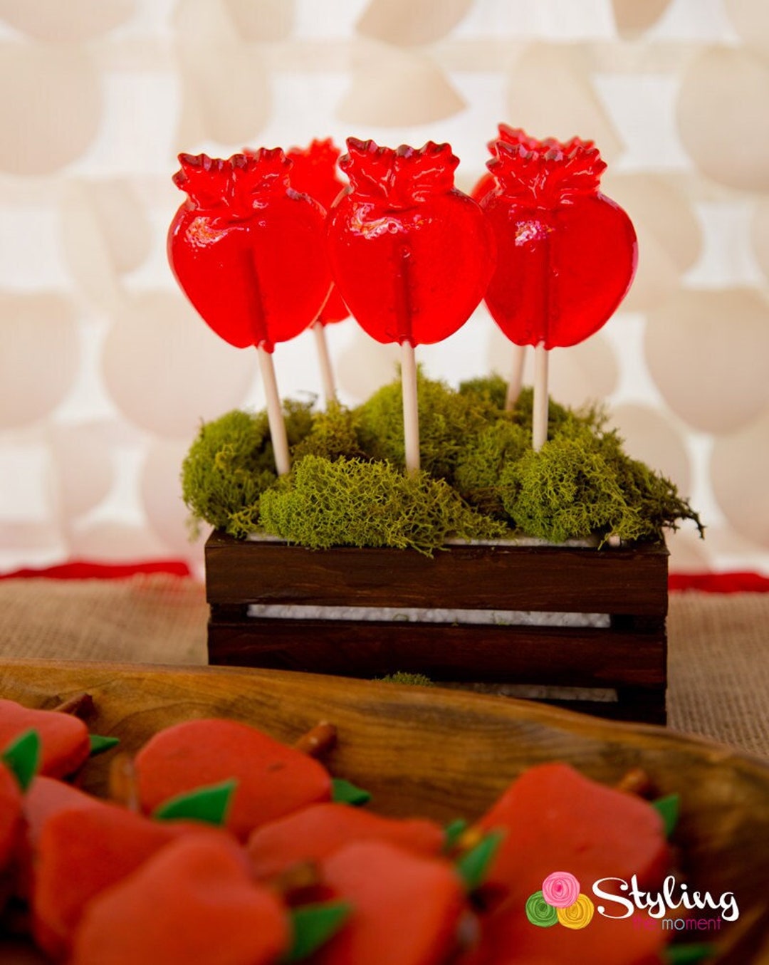 10 LARGE APPLE LOLLIPOPS - Apple Party Favors, Snow White Themed Party ...