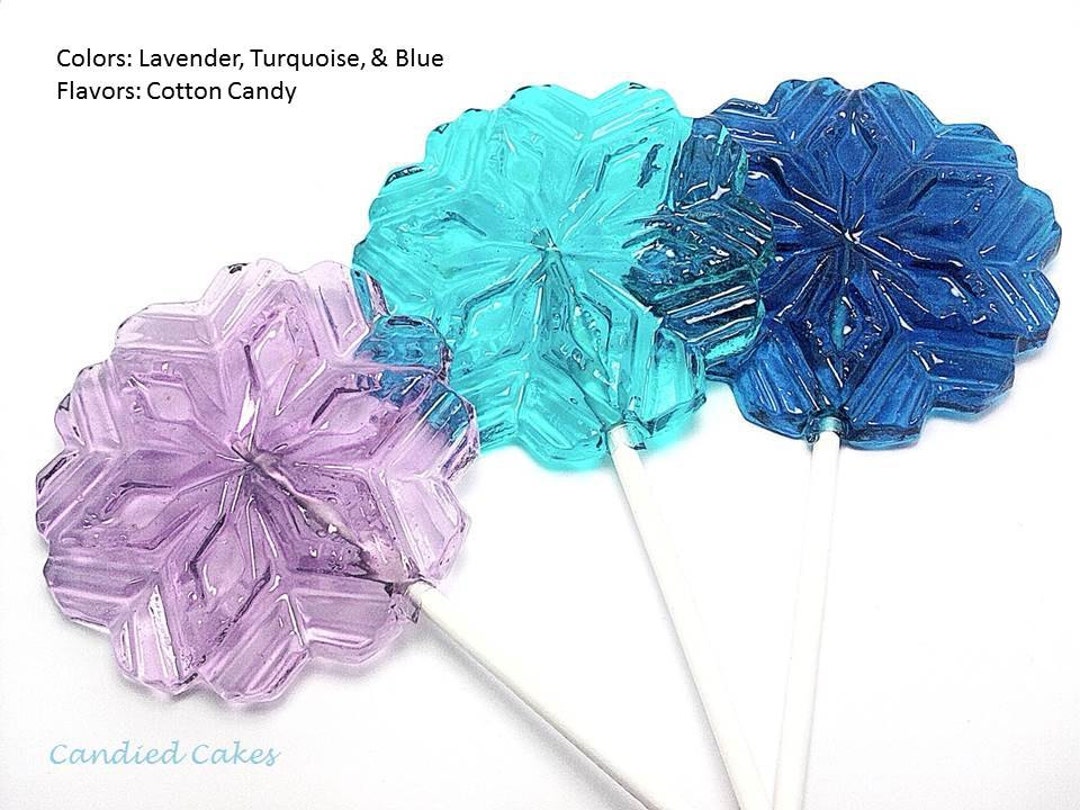 12 LARGE SNOWFLAKE LOLLIPOPS on 6" Stick - Frozen Inspired Princess ...