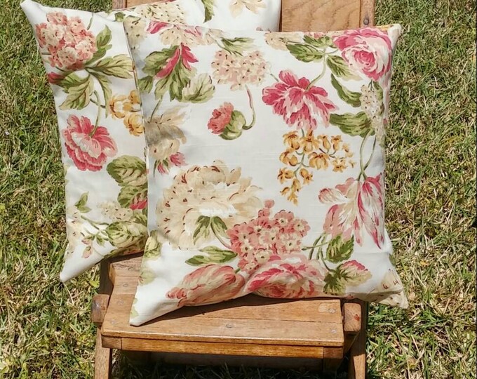 Shabby Chic Large Cabbage Rose Pillow Cover/ Pillow Cover 12 X 20 ...