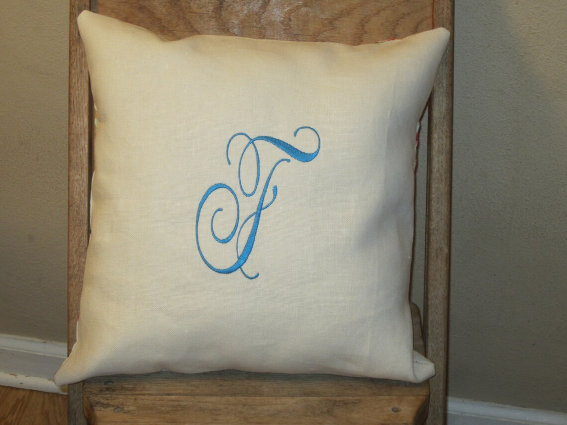 Personalized Initial Pillow Covers/ Embroidered Initial Pillow - Etsy