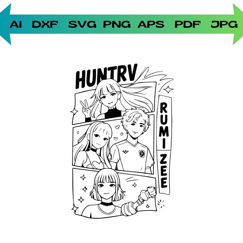 K Pop Demon Huntrix SVG PNG, Inspired by Kpop Demon Huntrix Anima ...