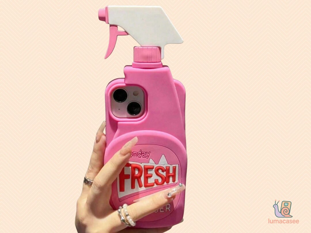 3D Pink Spray Bottle Phone Case – Funny Silicone iPhone Cover - Etsy