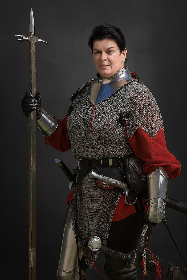 Medieval Knight Chainmail Armor Set | Handmade Chainmail Hauberk, Leg ...