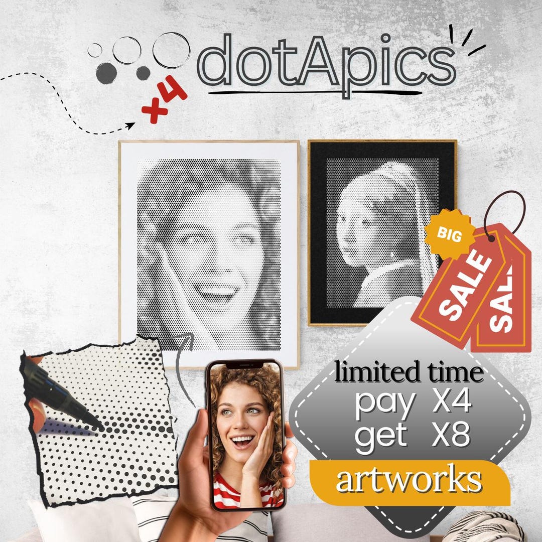 Custom Dot Art Portrait From Photo | DIY Printable Wall Art (digital ...
