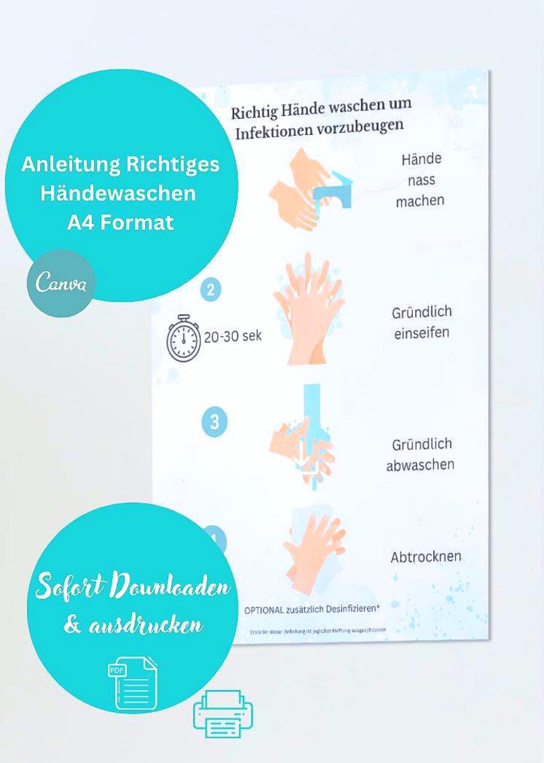Handwashing Instructions | Hygiene Poster PDF | Hygiene Rules for ...