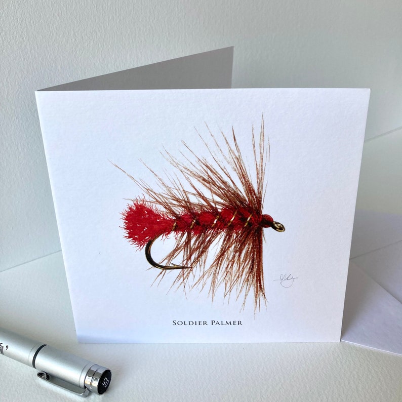 SOLDIER PALMER Fly Fishing Fine Art Greeting Card - Etsy