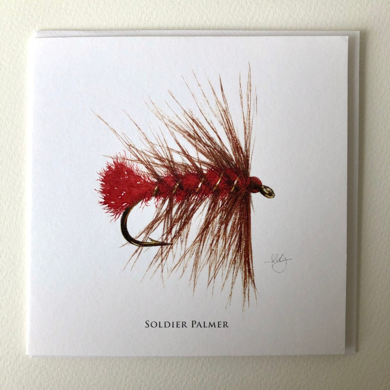 SOLDIER PALMER Fly Fishing Fine Art Greeting Card - Etsy