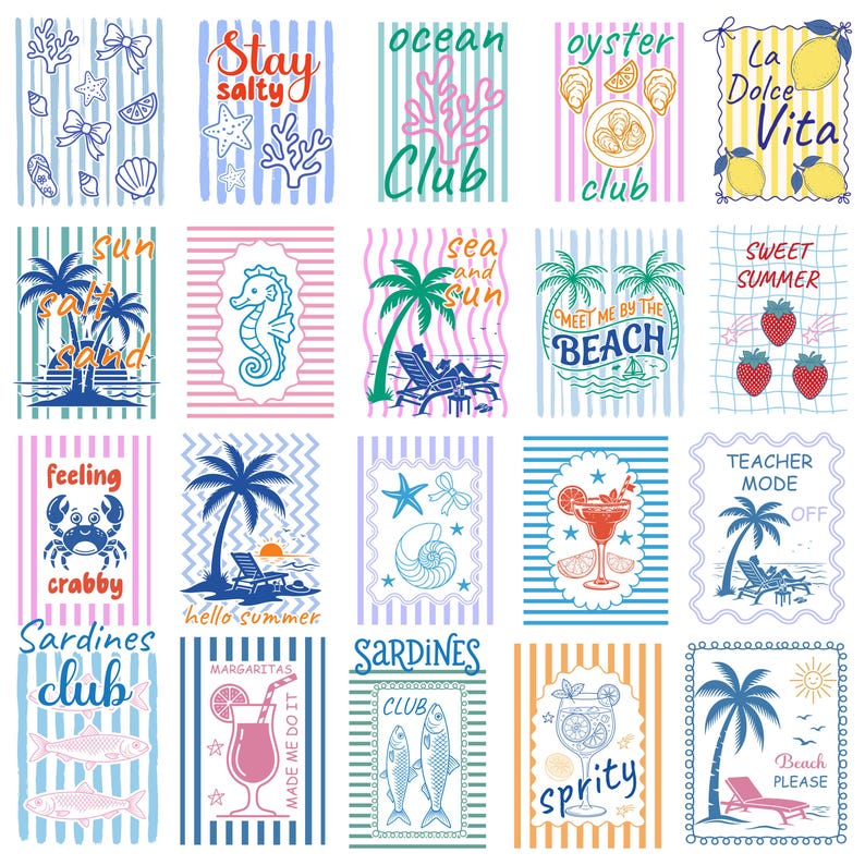 Küsten Sommer Bundle | Strand Urlaub SVG PNG EPS | Tropische Ozean ...