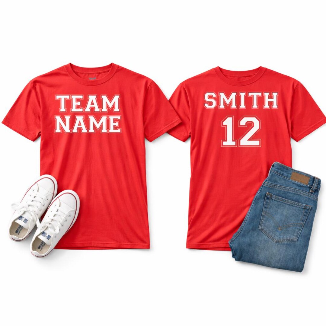 Custom Sports Team Shirt Front Back Name, Personalized Sports Shirt ...
