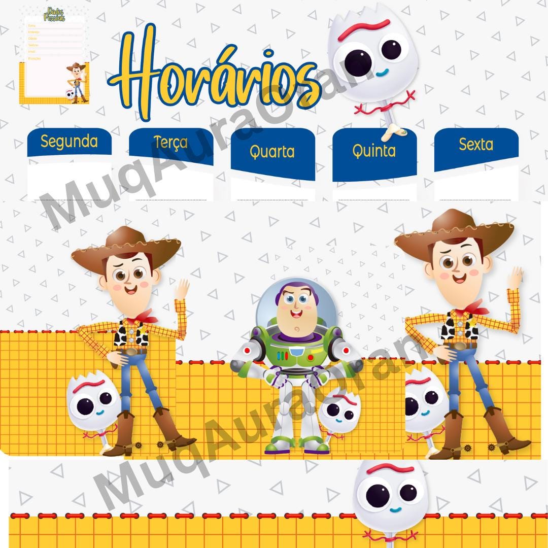 Toy Story Inspired Weekly Schedule Printable | Kids School Timetable ...