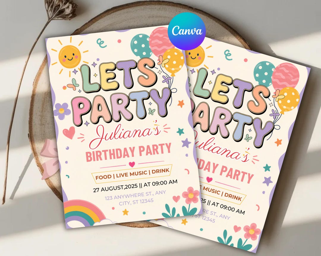 Editable Patch Letter Birthday Invitation ,custom Digital Patch Party ...