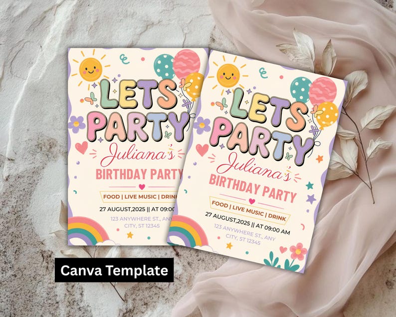 Editable Patch Letter Birthday Invitation ,custom Digital Patch Party ...