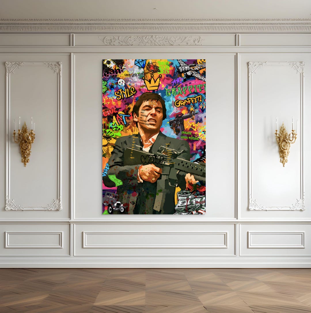 Tony Montana Canvas Poster Scarface Graffiti Wall Art Gangster Mafia ...