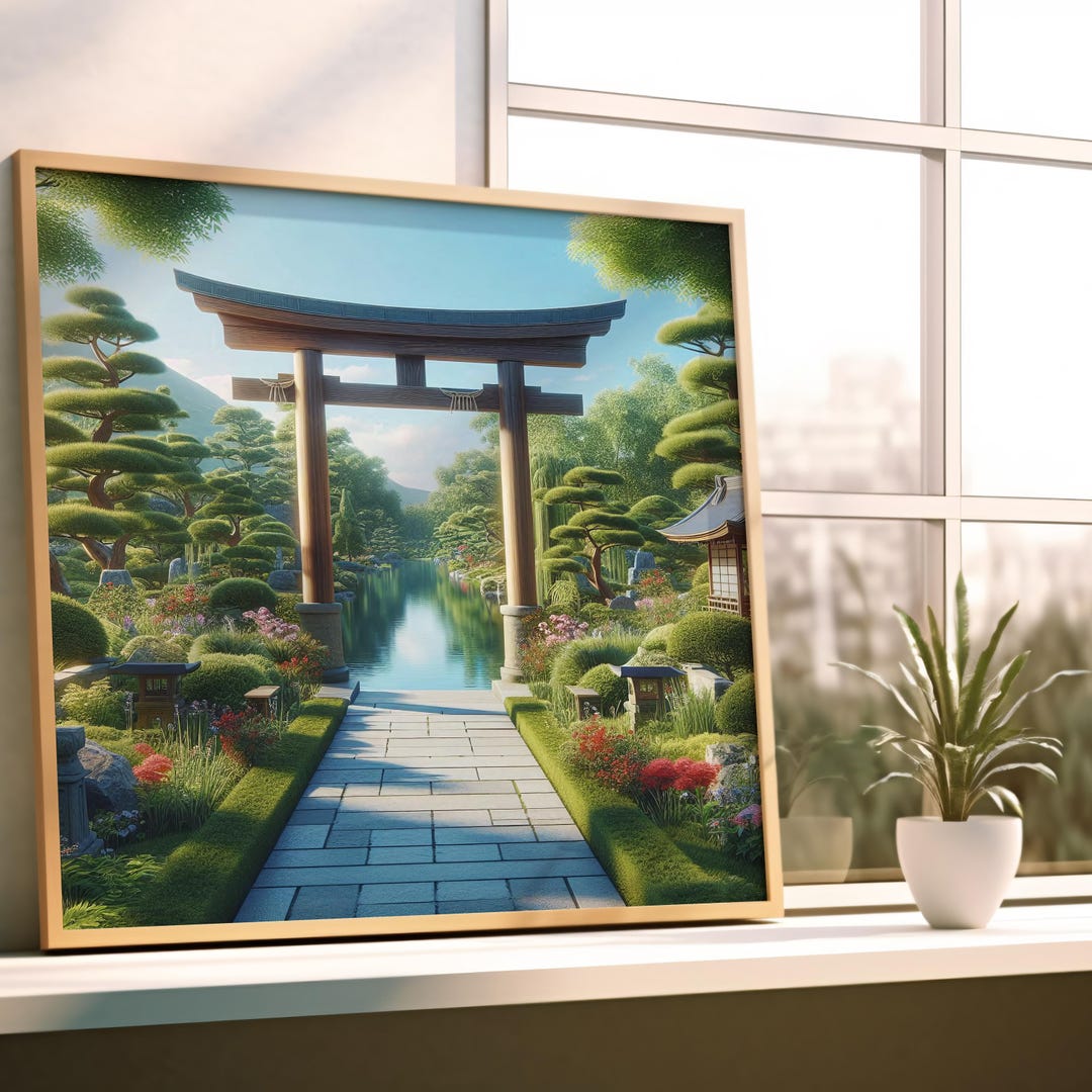 Torii Gate Zen Symmetry – Japanese Garden Wall Art | Minimal Zen ...