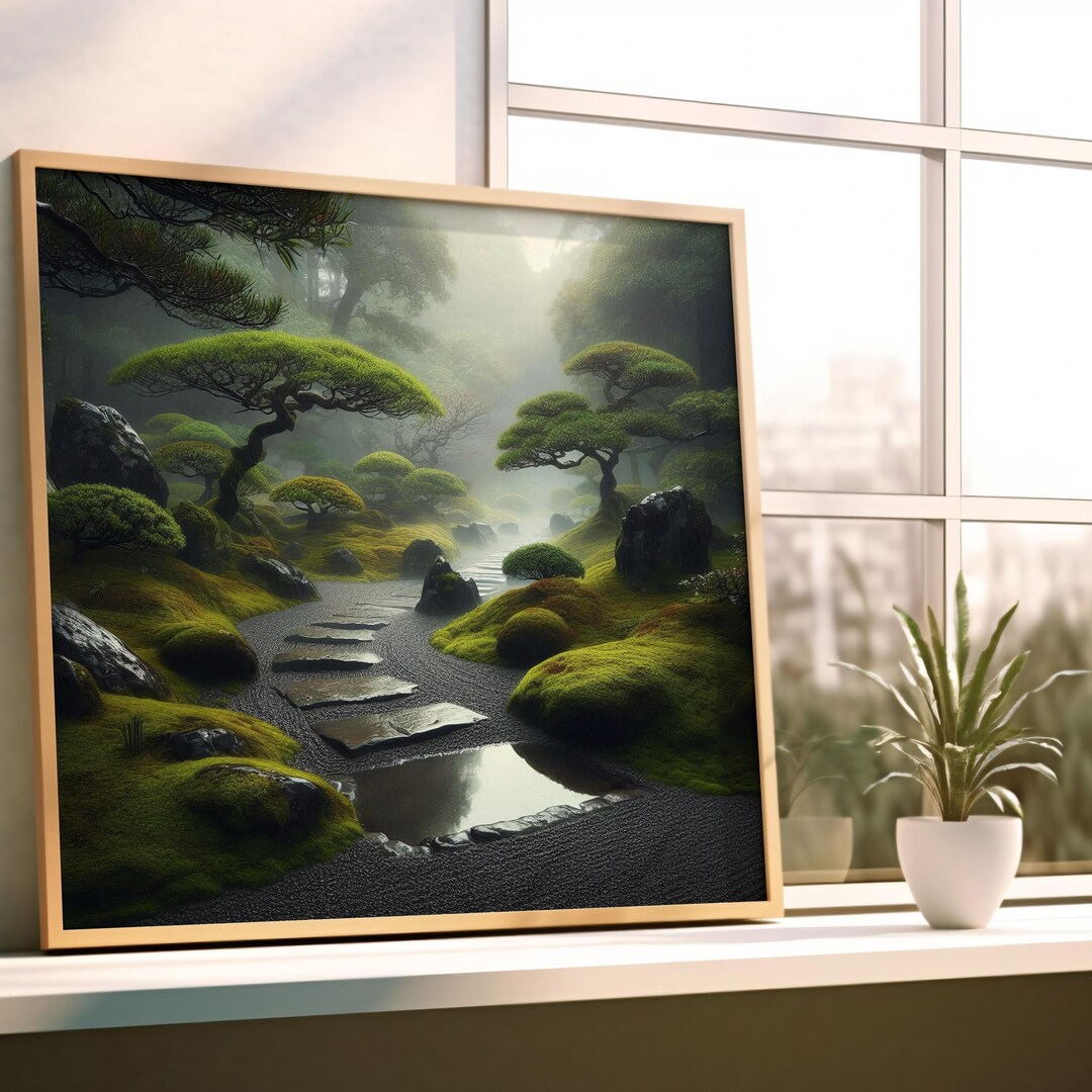 Old Zen Garden After Rain – Japanese Zen Garden Art | Darkened Textures ...