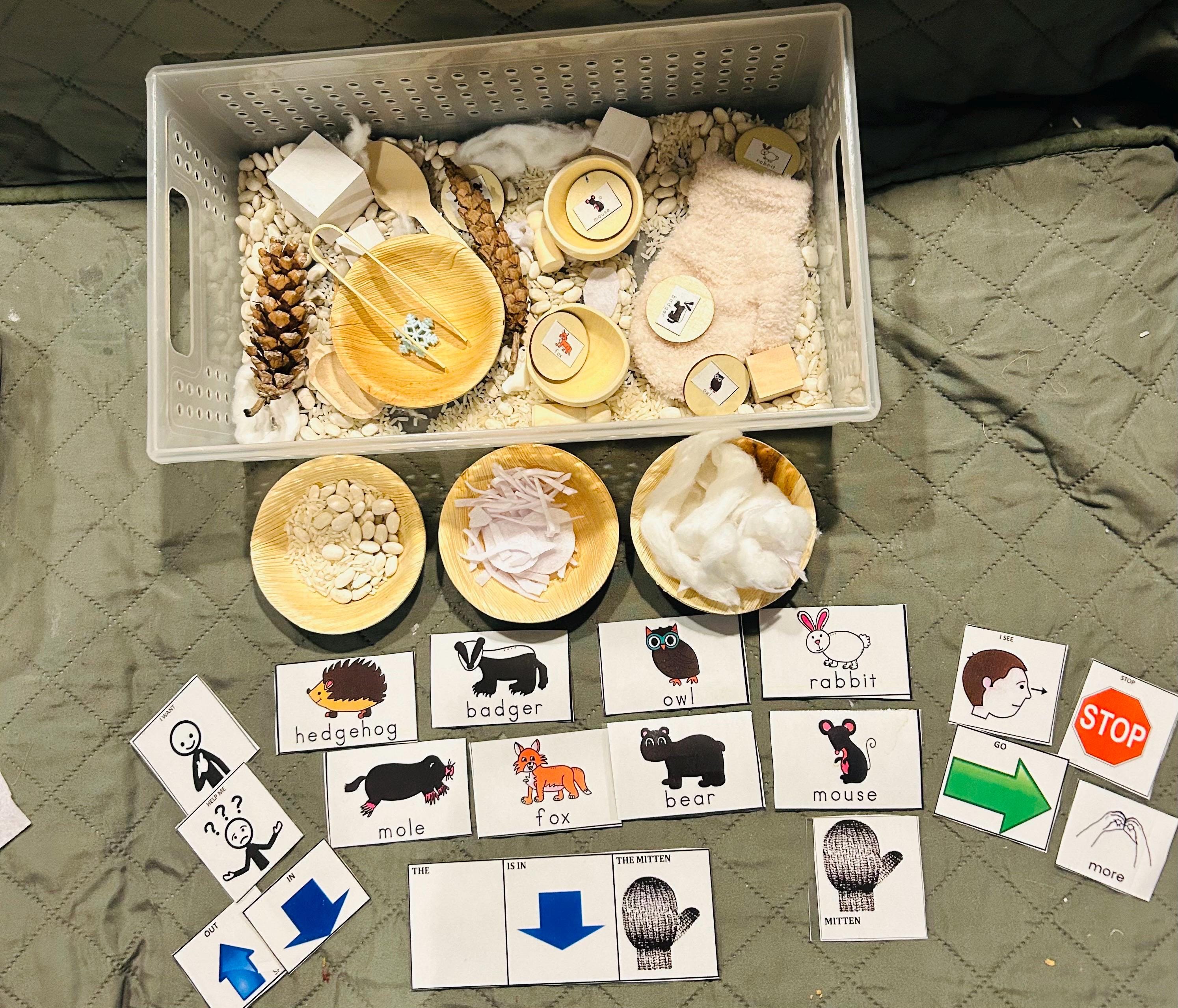 The Mitten Sensory Bin | Speech & Language Activity - Etsy UK