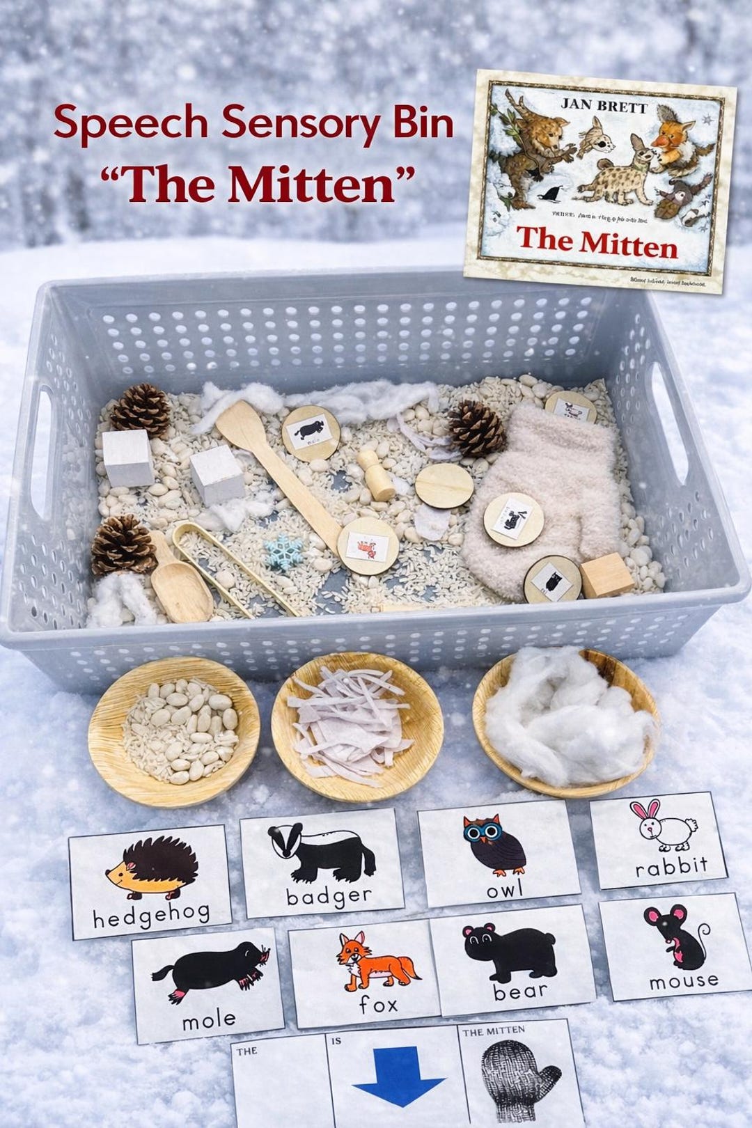 The Mitten Sensory Bin | Eco-friendly Speech and Language Activity - Etsy