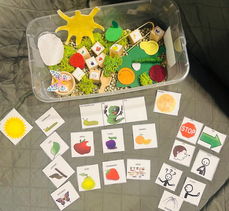 The Very Hungry Caterpillar Sensory Bin Storytelling and Sequencing ...