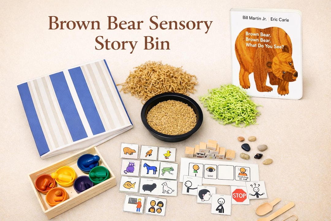 Brown Bear Sensory Bin | Eco-friendly Language Activity - Etsy