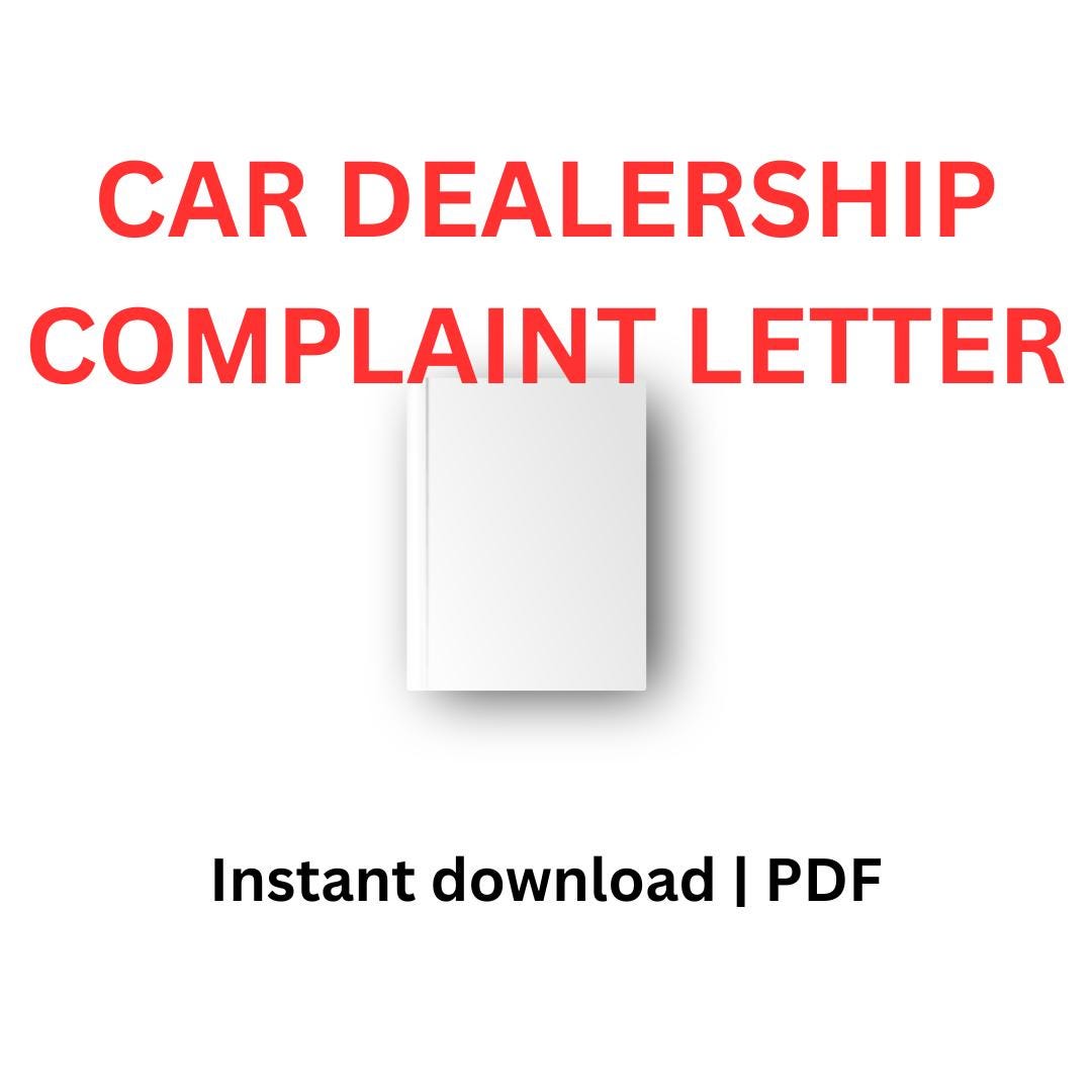 Car Dealership Complaint Letter | Lemon Car | Vehicle Issues - Etsy