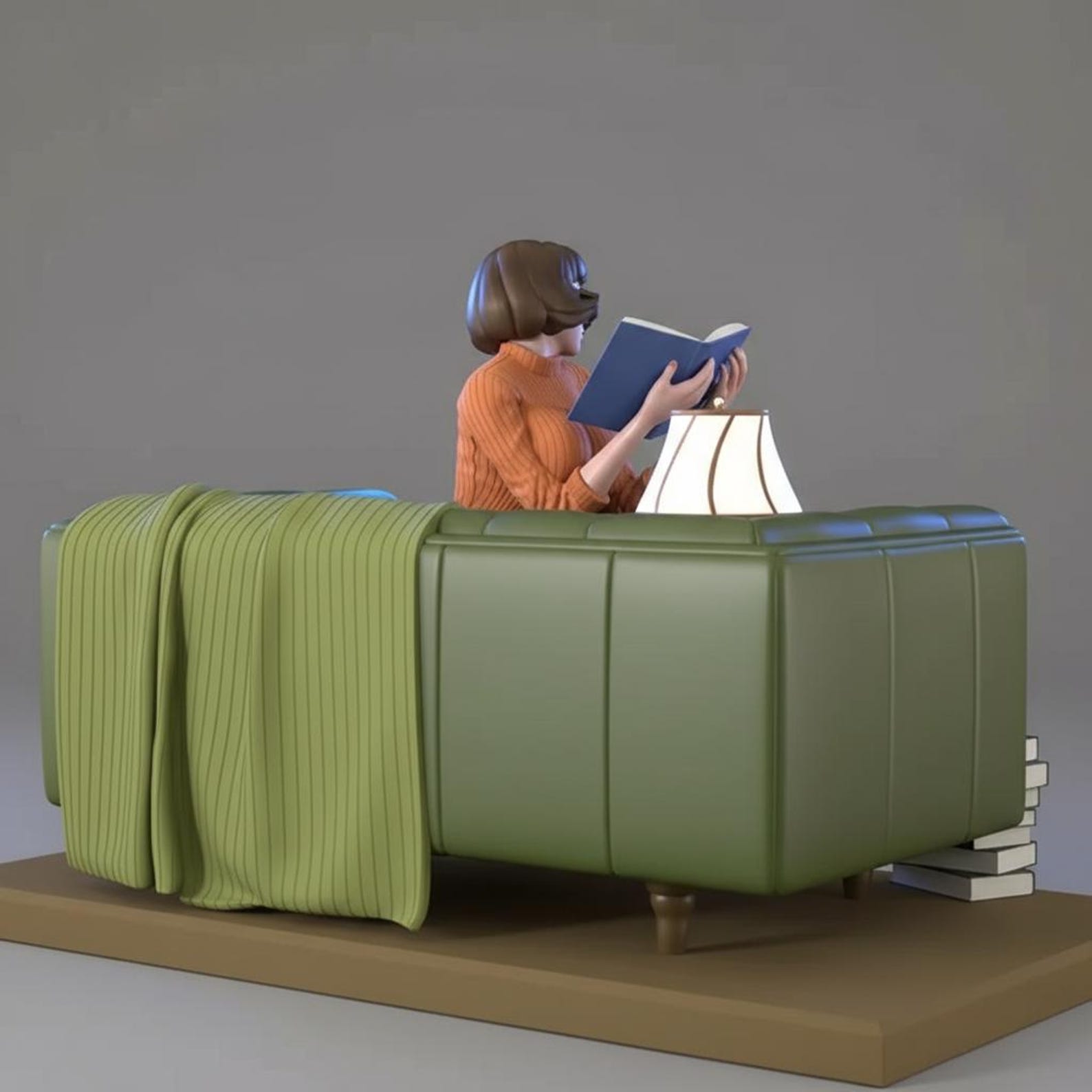 Velma Inspired Statue Figurine 3D Printed Book Lover Girl Sculpture ...