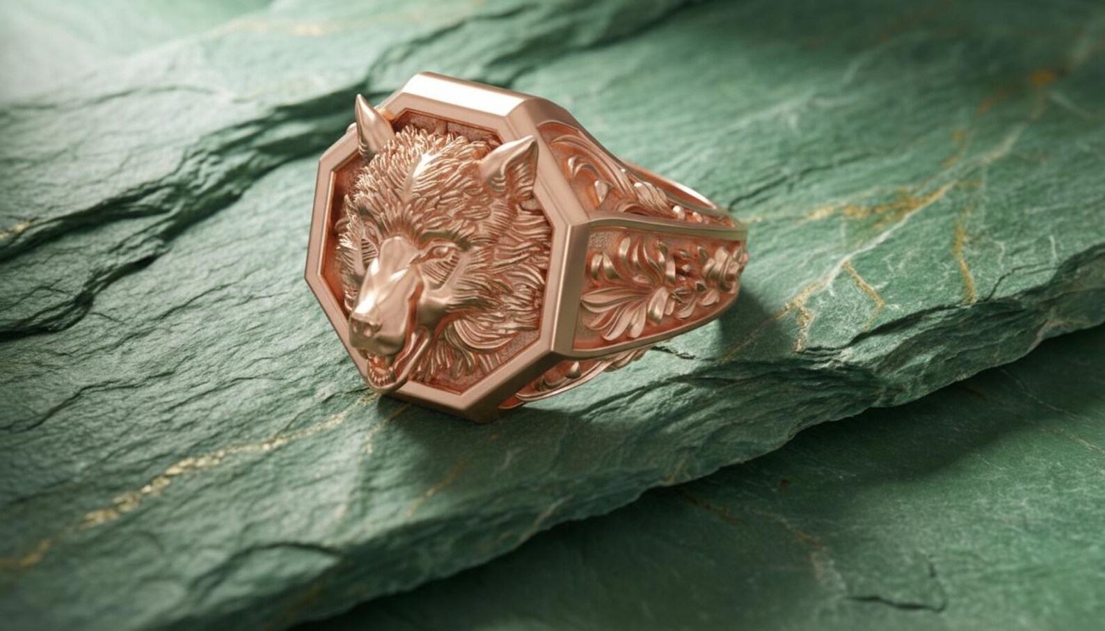 Wolf Signet Ring 925 Sterling Silver Fierce Howling Wolf Face With ...
