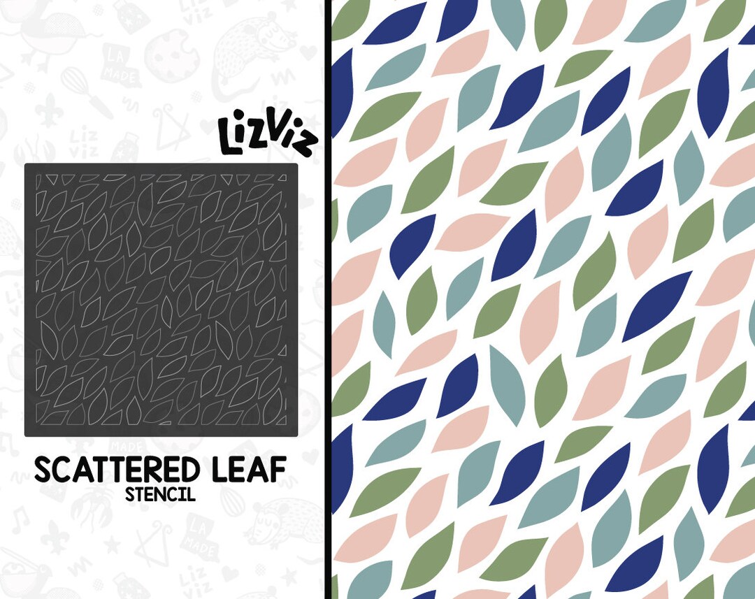 Scattered Leaf Stencil - Etsy