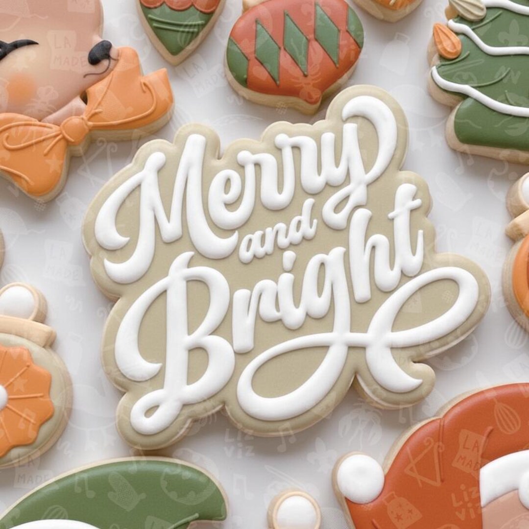 Merry and Bright Cookie Cutter - Etsy