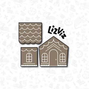 Gingerbread House Cookie Cutter Set: 3-piece With Stamp - Etsy
