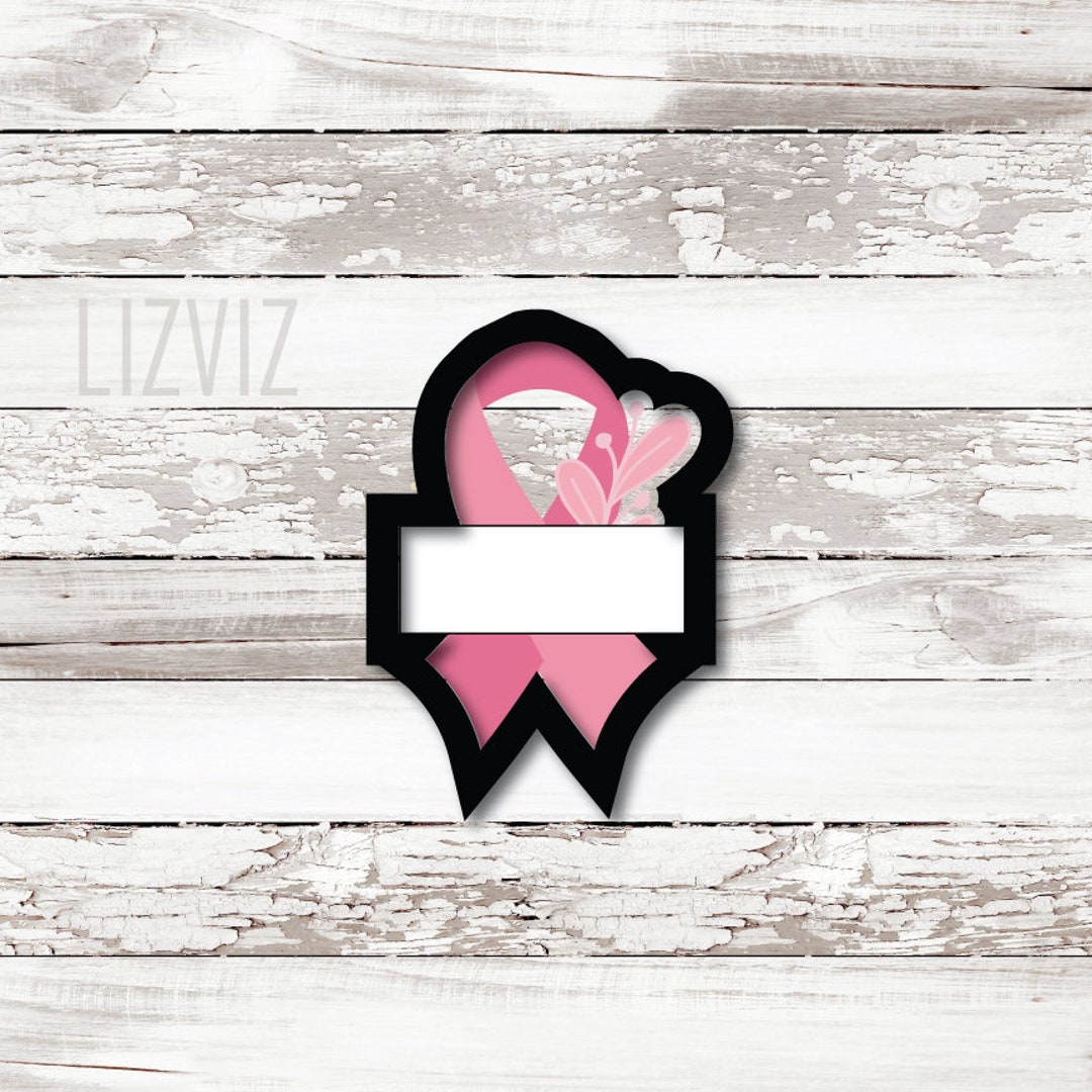 Cancer Awareness Ribbon Cookie Cutter. With Floral. With Plaque. - Etsy