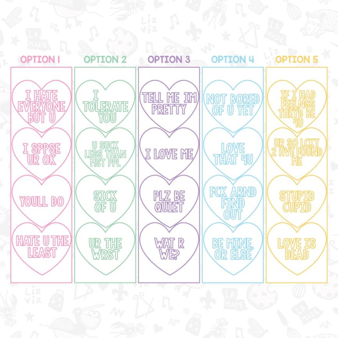 Sassy Valentine Conversation Heart Candy Cookie Stencil. Valentines. - Etsy