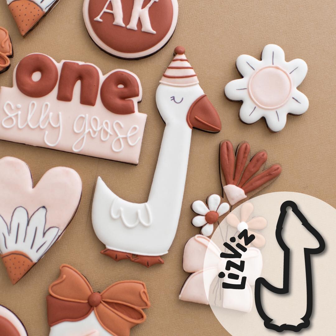 Goose Cookie Cutter With Party Hat PNG Available One Silly Goose - Etsy