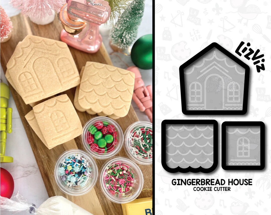 Gingerbread House Cookie Cutter. 3 Piece Gingerbread House Cookie ...