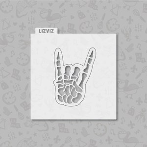 Skeleton Hand Rock on Stencil - Etsy