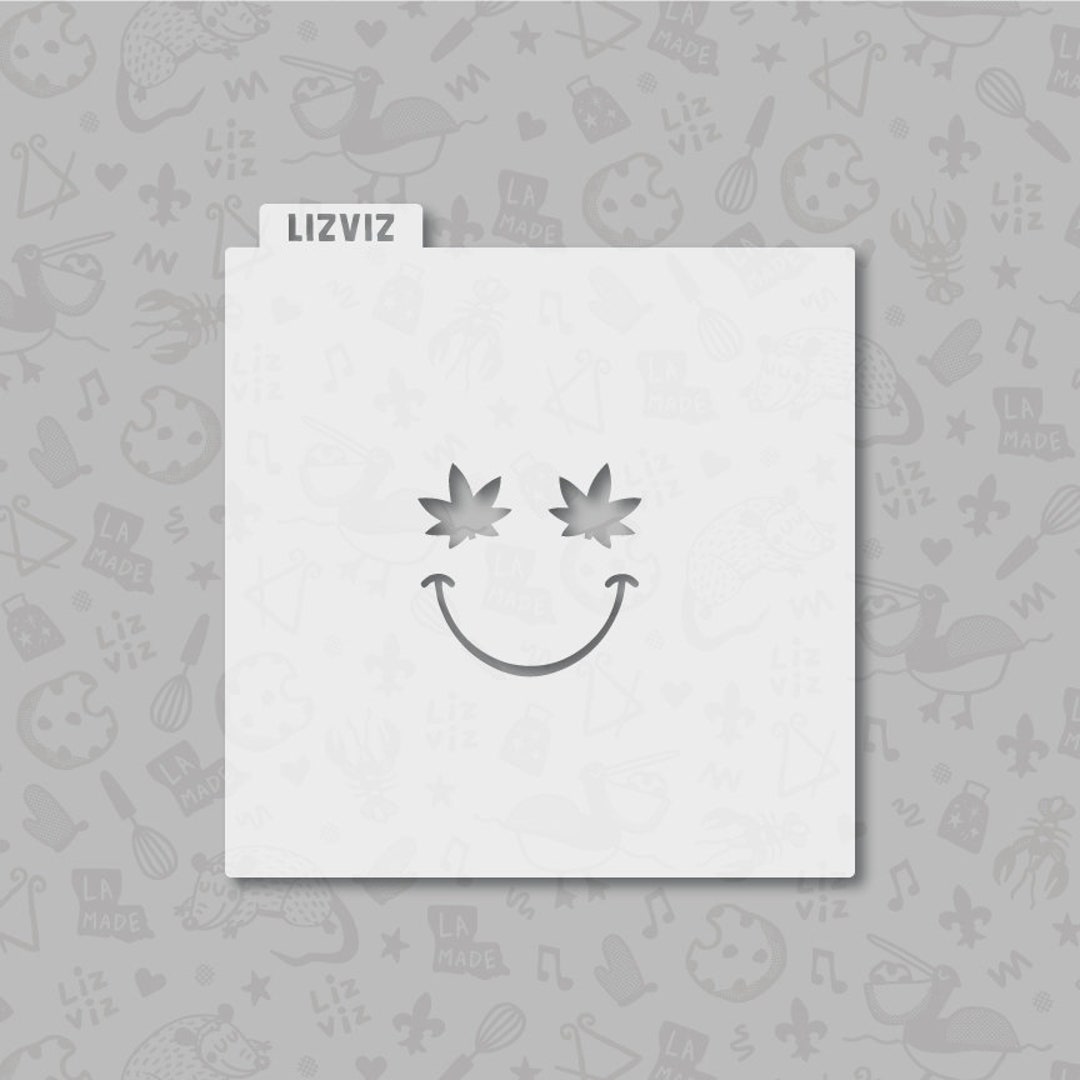420 Smiley Face Cookie Stencil - Etsy