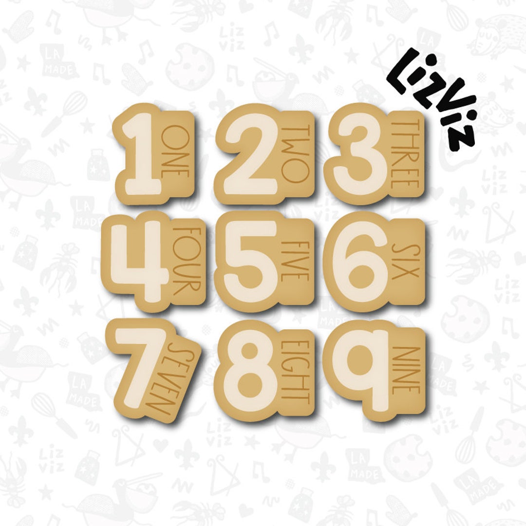 Number Cookie Cutter. Full Set With Stamp or Stencil. - Etsy