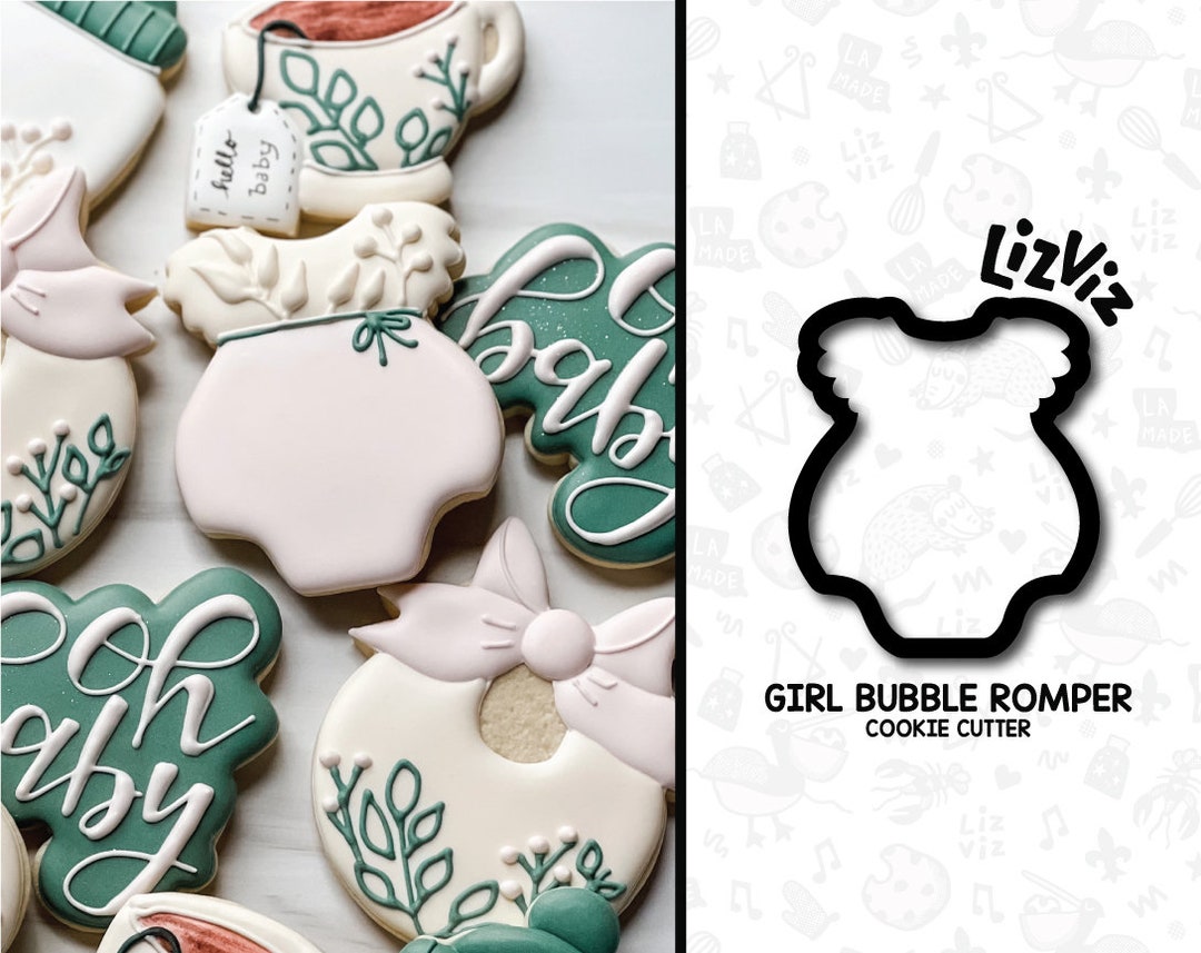 Baby Girl Bubble Onesie Ruffle Sleeve Cookie Cutter. Ruffle Romper ...