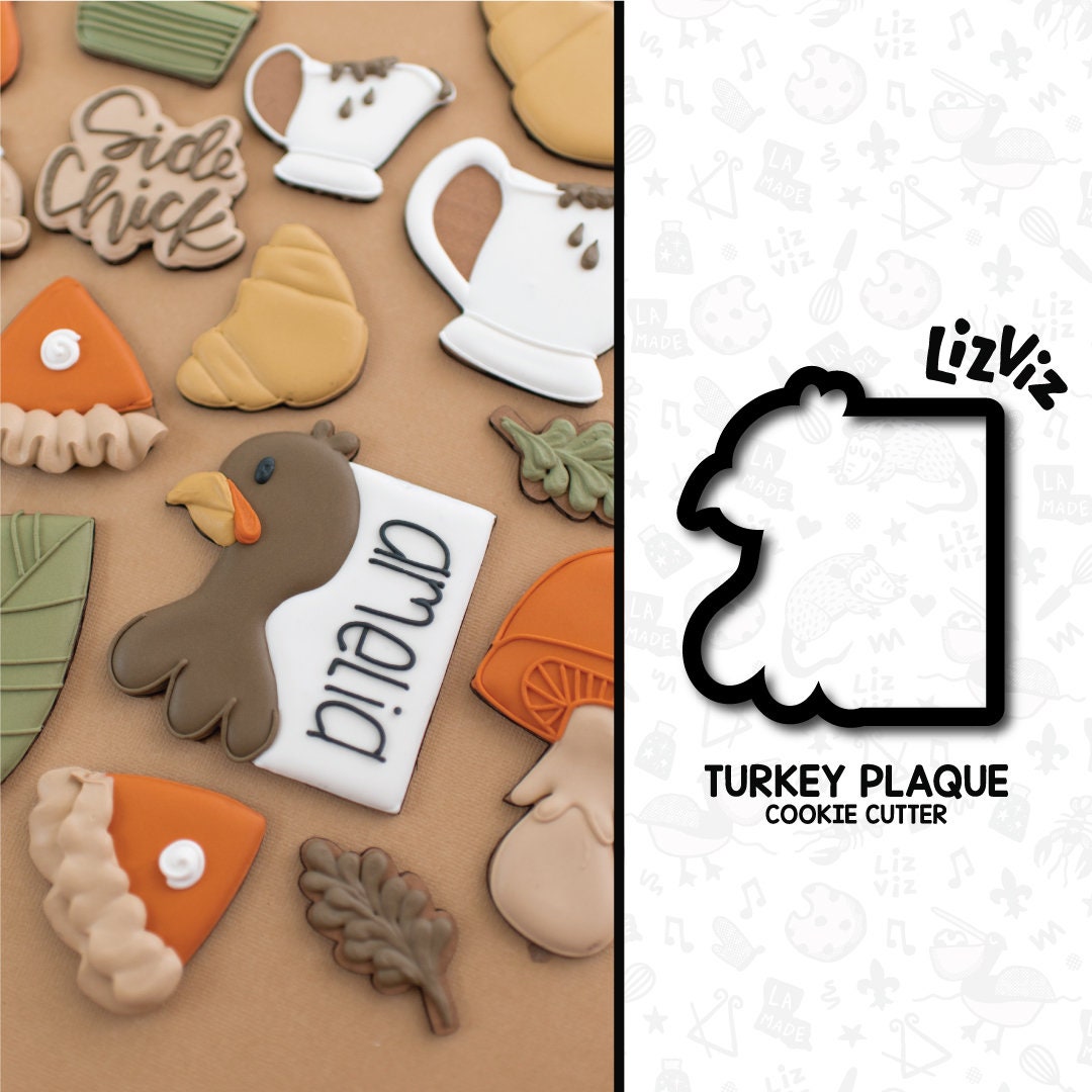 Turkey Head Plaque Cookie Cutter: Thanksgiving Design - Etsy