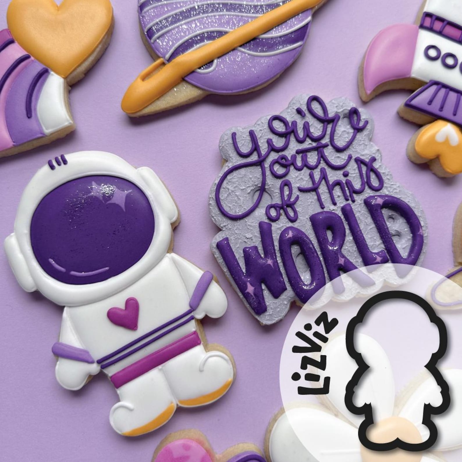 Astronaut Outer Space Cookie Cutter. Full Body or Head Only Valentine Cookie Cutter With Stencil ...