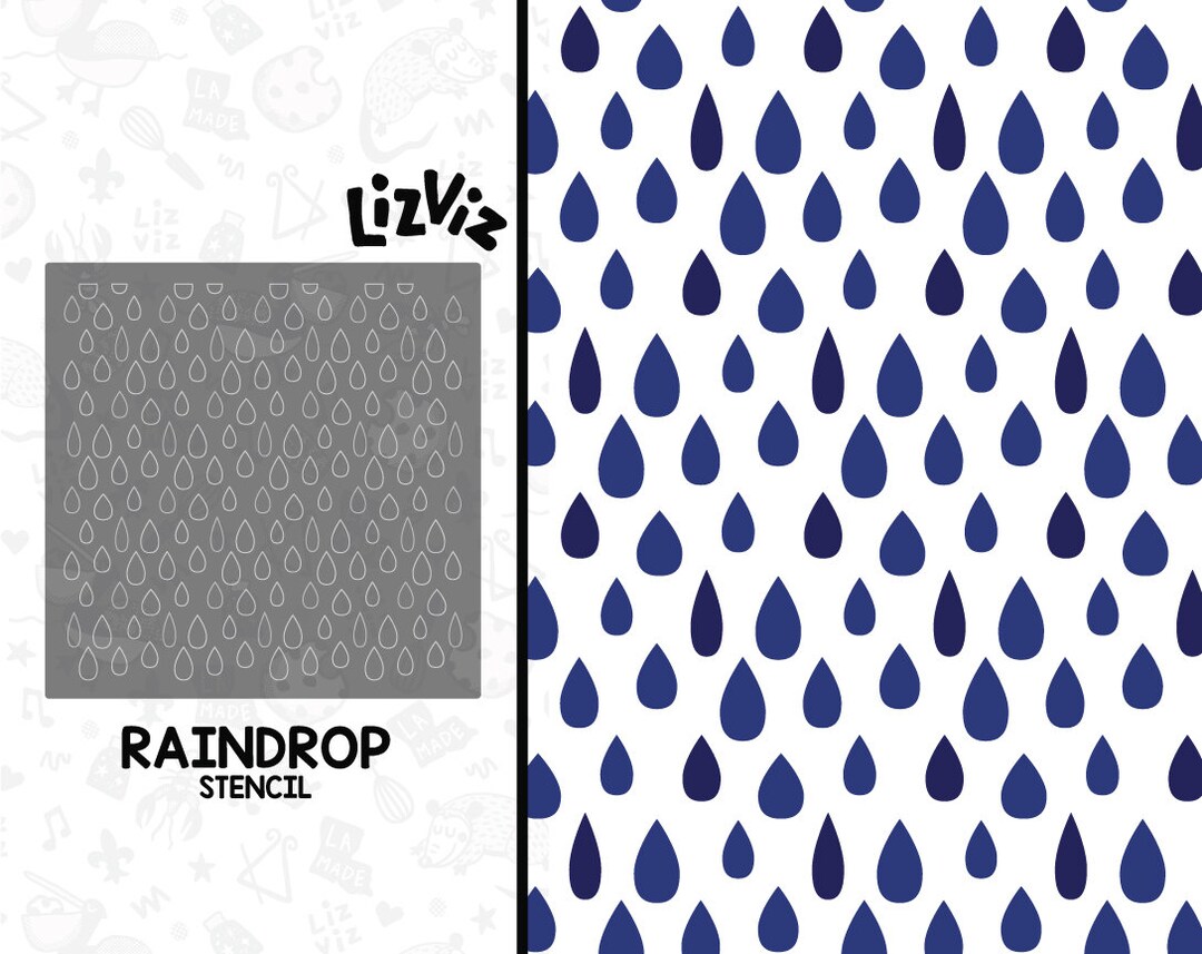 Raindrop Stencil - Etsy
