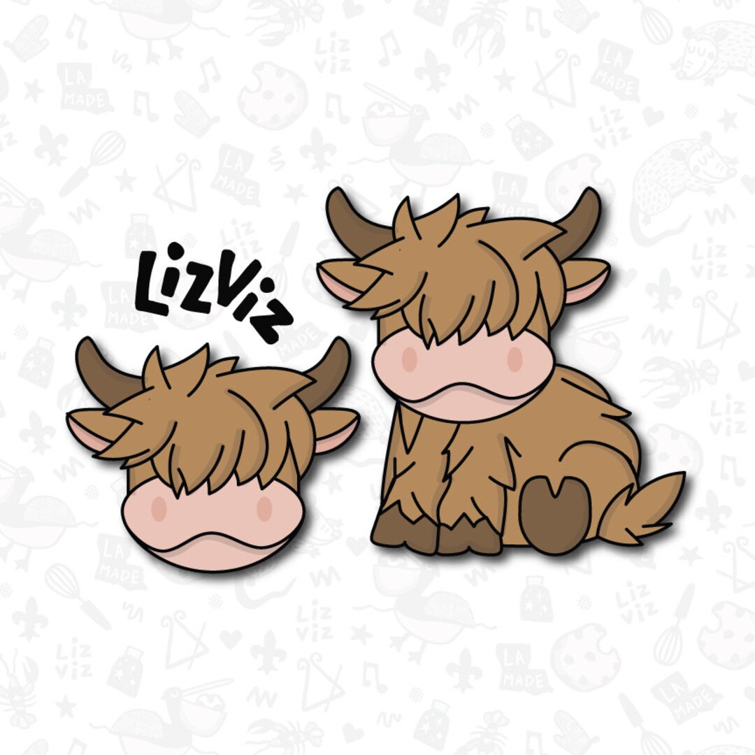 Sitting Highland Steer Cow Bull Cookie Cutter - Etsy