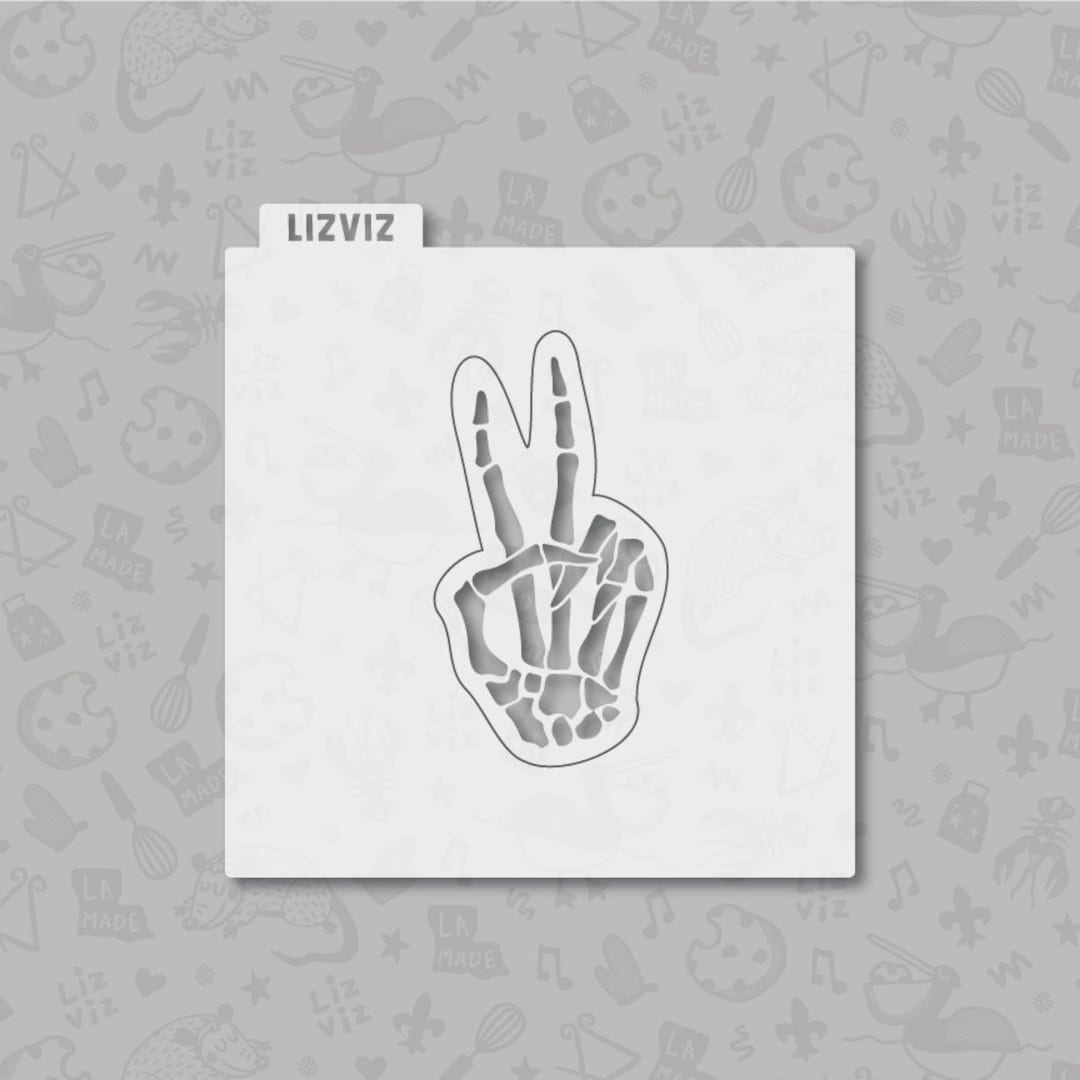 Skeleton Peace Sign Stencil - Etsy