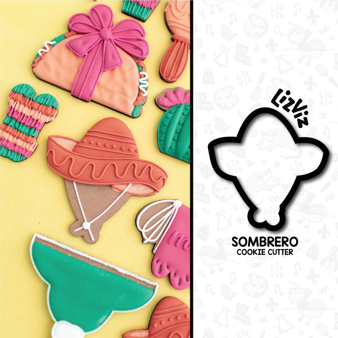 First Fiesta Cookie Cutter Sombrero Cookie Cutter With Neck Tie Cinco ...