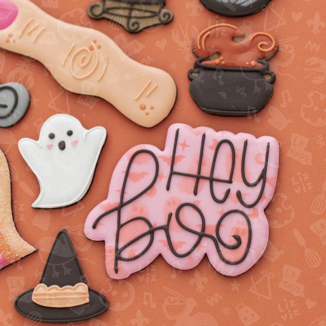 Hey Boo Cookie Cutter With Stencil or Embosser Option - Etsy