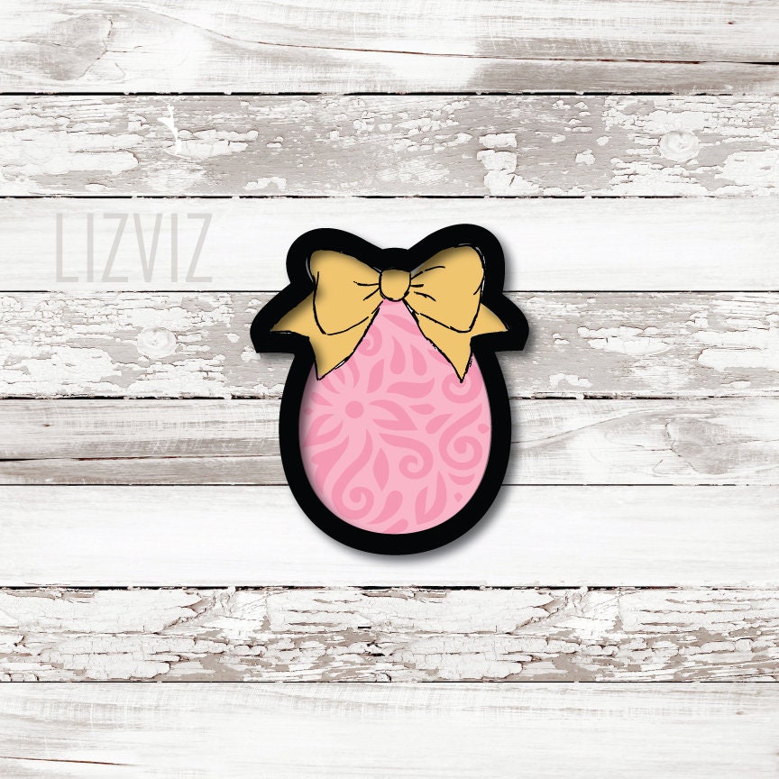 Easter Egg Cookie Cutter With Bow - Etsy