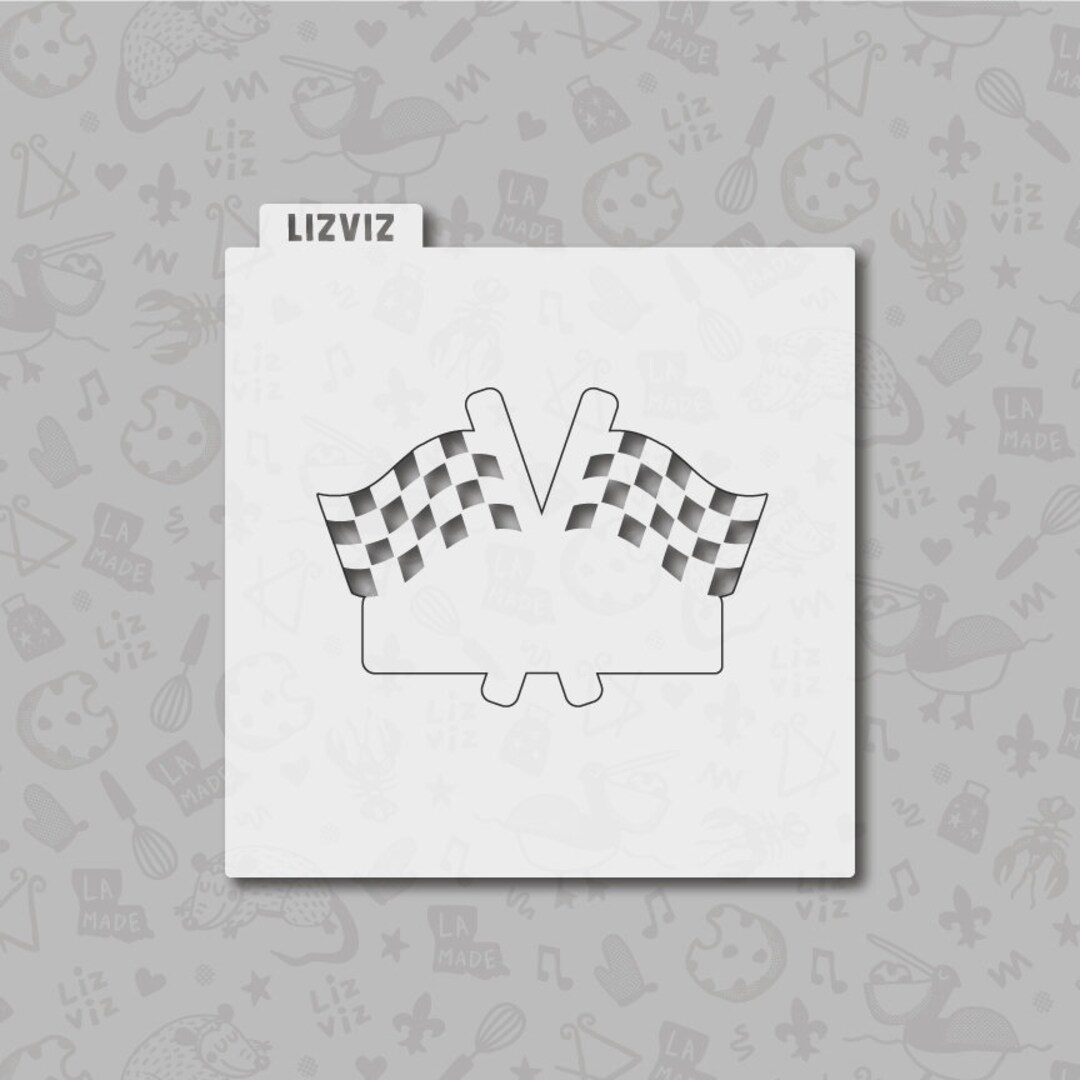 Checker Race Flag Plaque Stencil Cutter Matching - Etsy