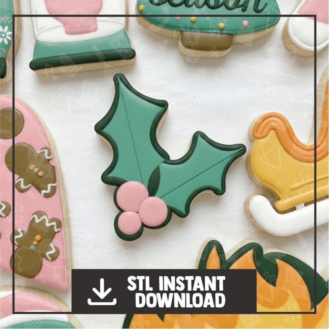 Holly Cookie Cutter STL Instant Download - Etsy